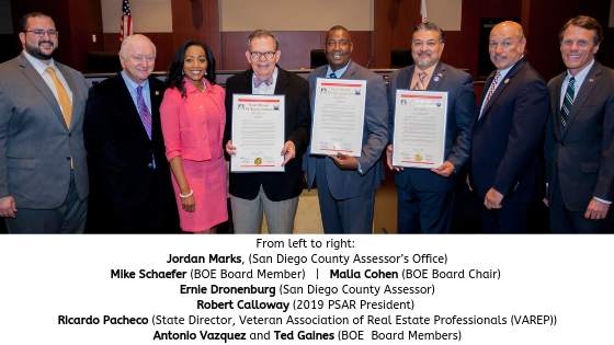 PSAR Honored by Ca Board of Equalization for Assisting Veterans